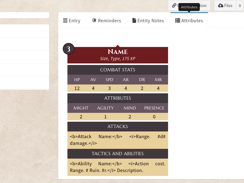 Unity RPG NPC Sheet